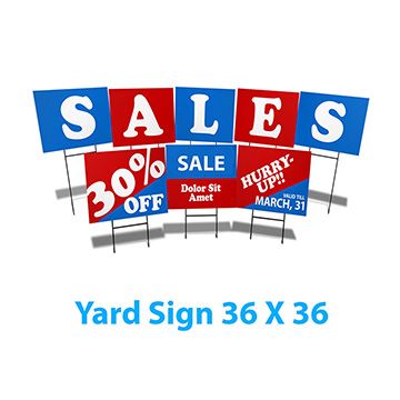 YARD SIGN 48" X 36" Light and portable full color UV printed Yard Sign ...